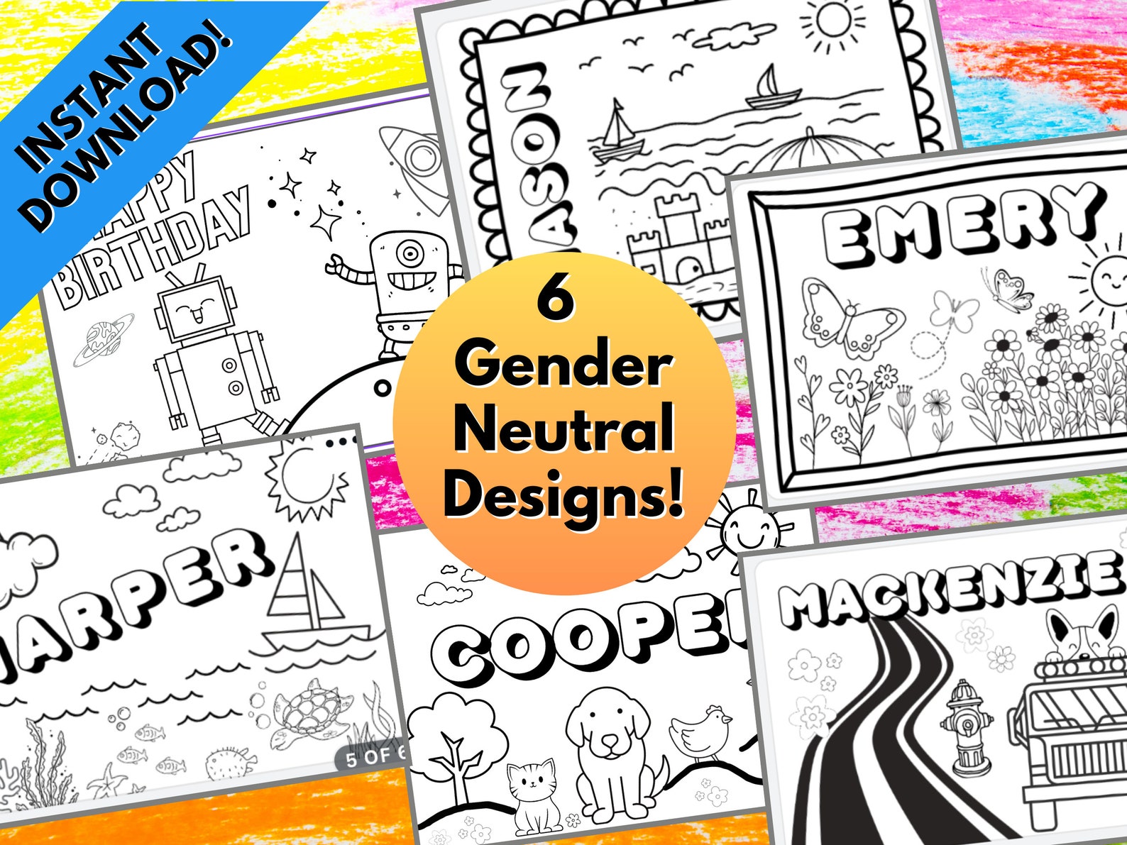 Coloring Name Pages Kids Name Sheets Coloring Bundle - Etsy