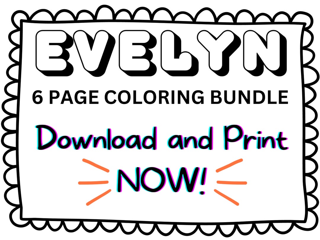 Evelyn Coloring Page Printable Name Coloring Page Custom - Etsy