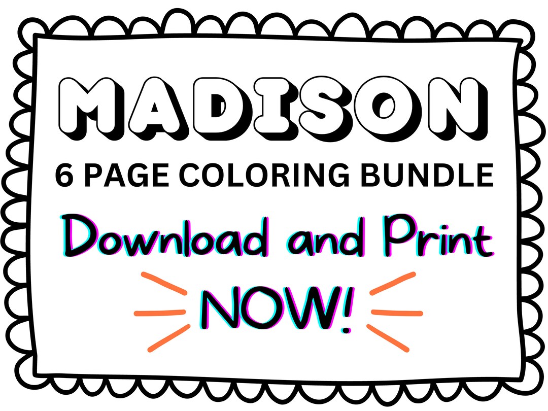 Madison Coloring Page Printable Name Coloring Page, Custom Coloring ...