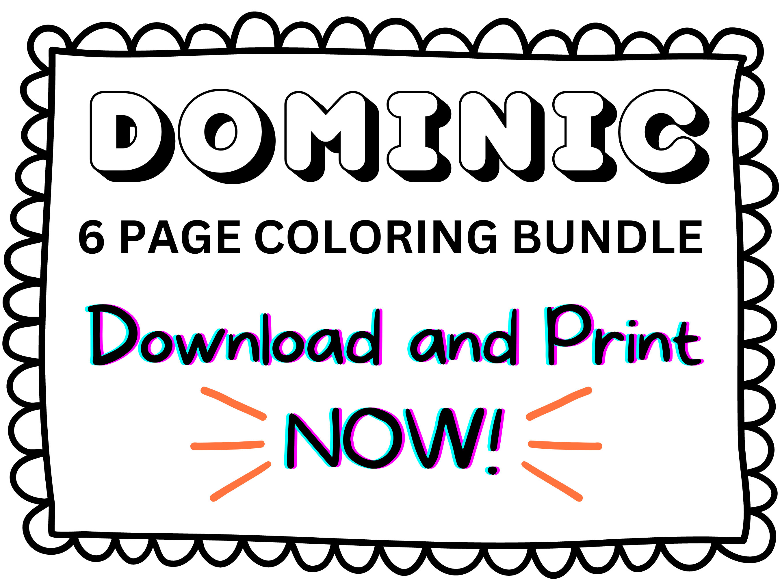 Dominic Coloring Page Printable Name Coloring Page, Custom Coloring ...