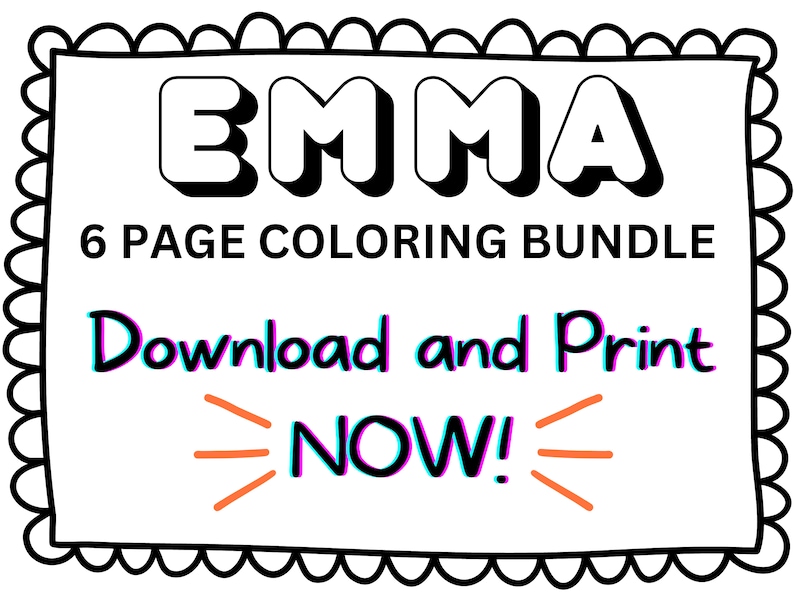 Emma Coloring Page Printable Name Coloring Page, Custom Coloring ...