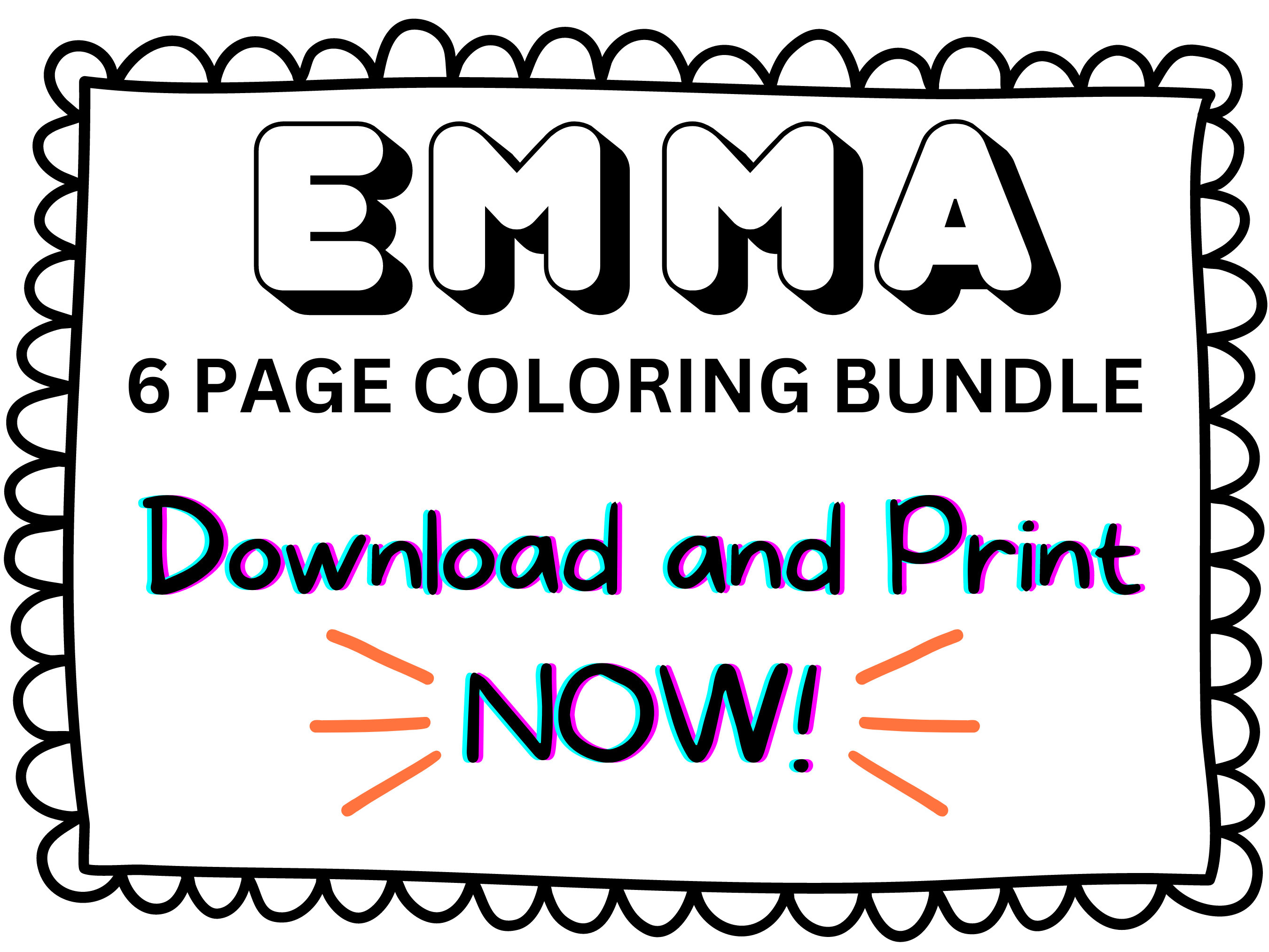 Emma Coloring Page Printable Name Coloring Page Custom Coloring Personalized T Colouring