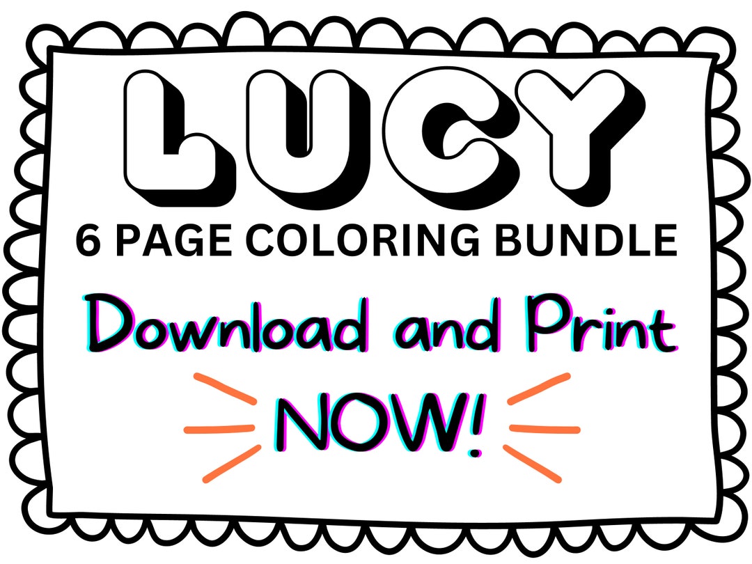 Lucy Coloring Page Printable Name Coloring Page, Custom Coloring ...
