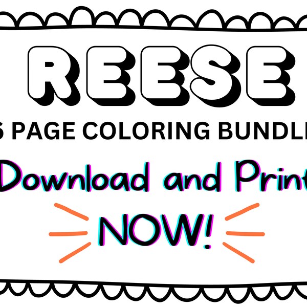 Reese Coloring Pages - Etsy Canada