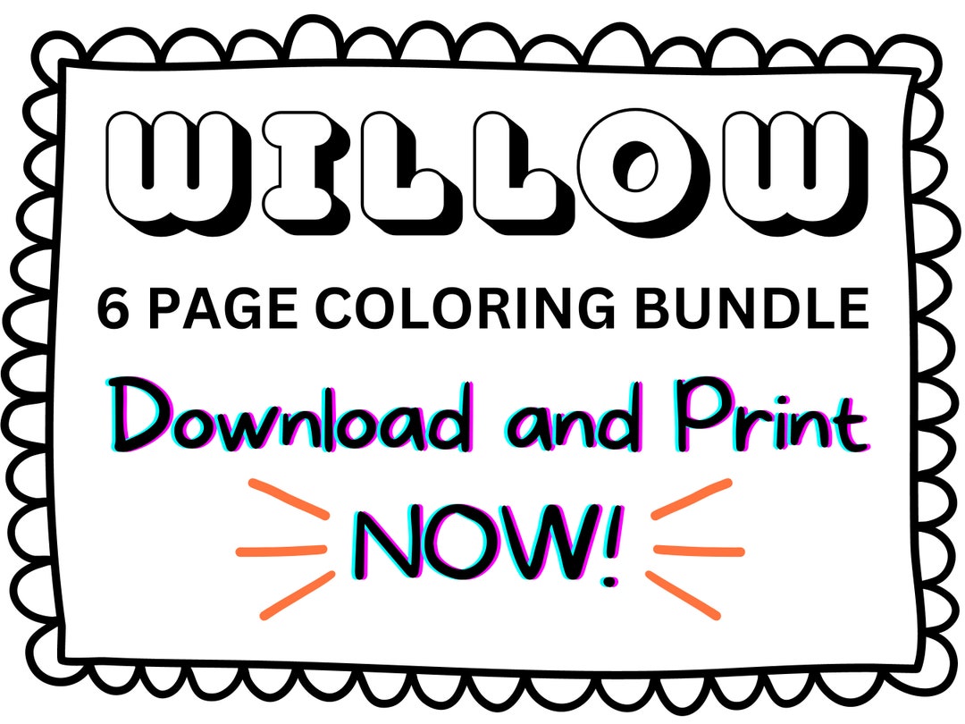 Willow Coloring Page Printable Name Coloring Page, Custom Coloring ...