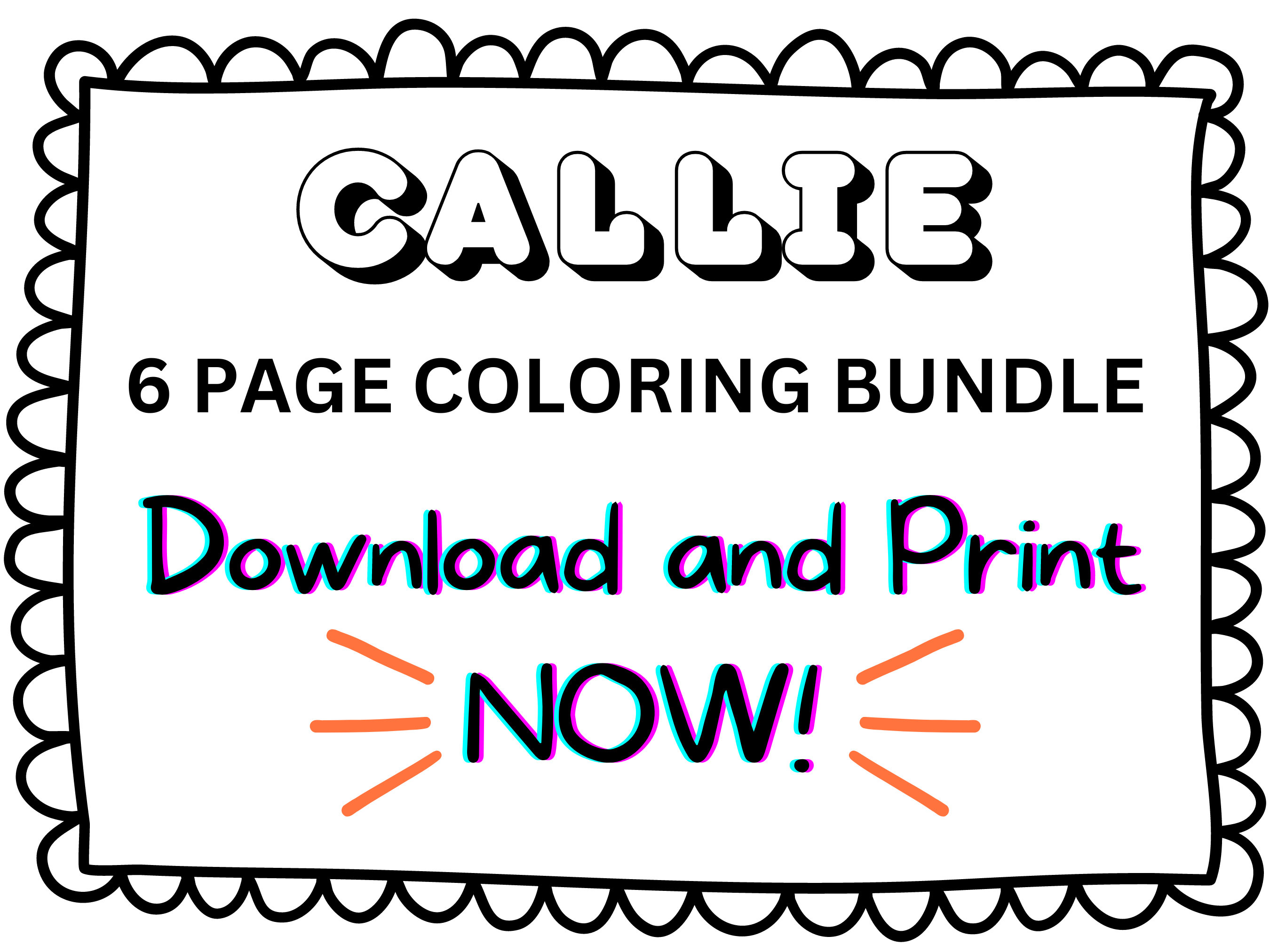 Callie Coloring Page Printable Name Coloring Page, Custom Coloring ...