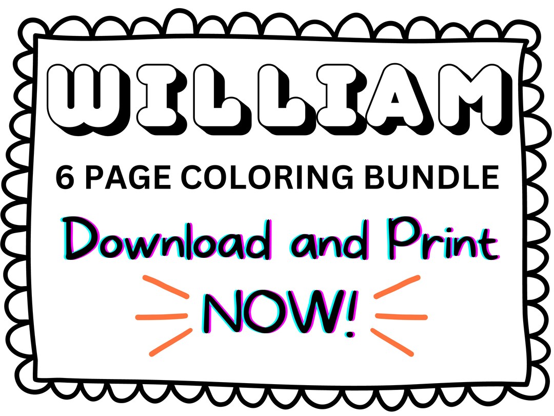 William Coloring Page Printable Name Coloring Page, Custom Coloring ...