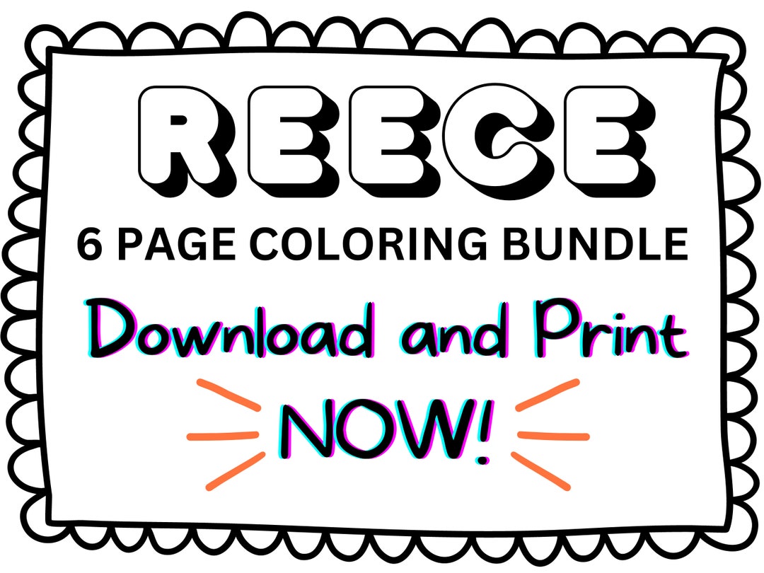 Reece Coloring Page Printable Name Coloring Page, Custom Coloring ...
