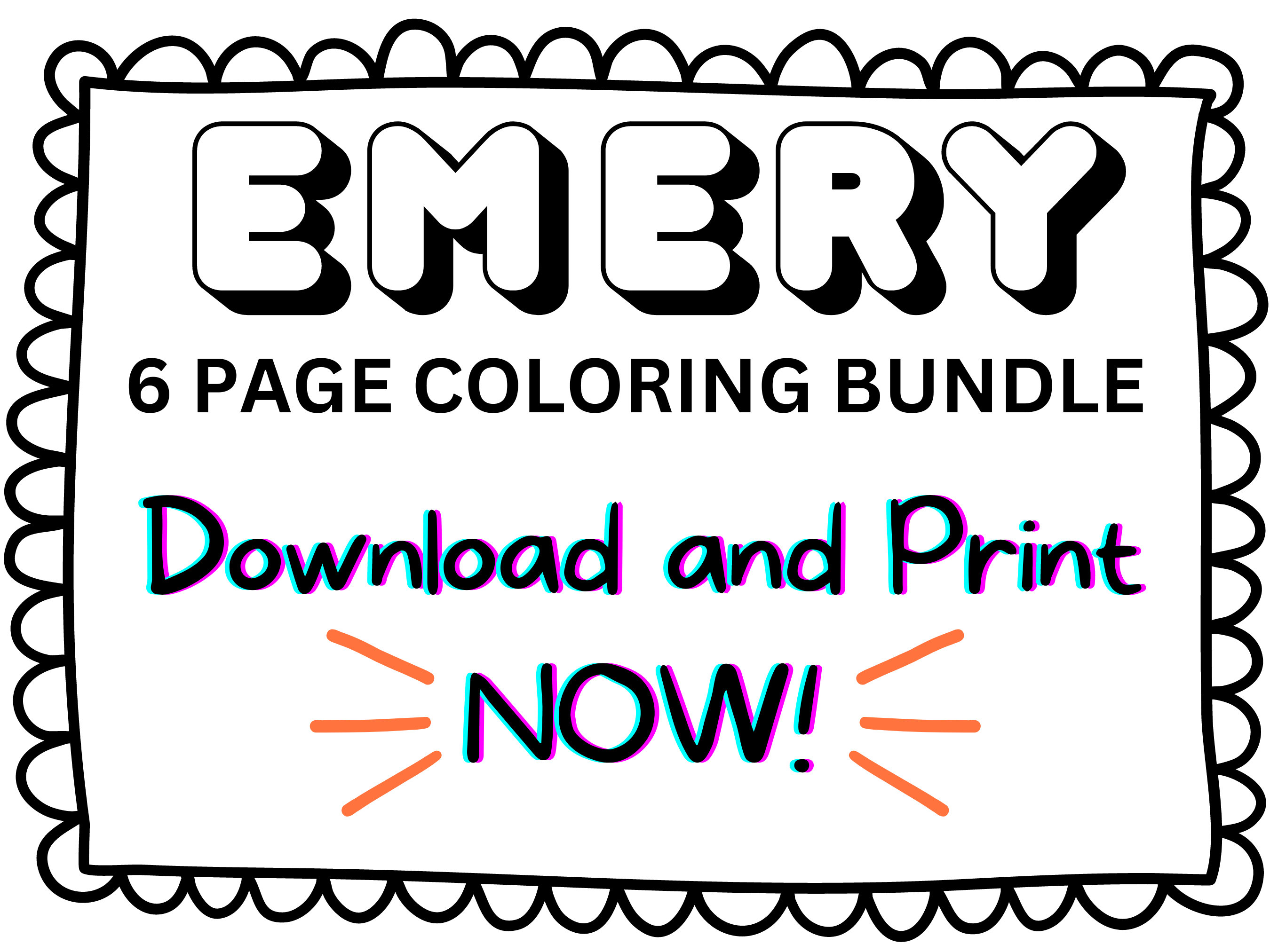 Emery Coloring Page Printable Name Coloring Page Custom - Etsy Australia