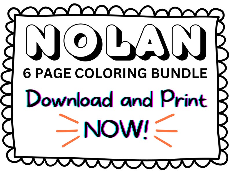 Nolan Coloring Page Printable Name Coloring Page Custom - Etsy