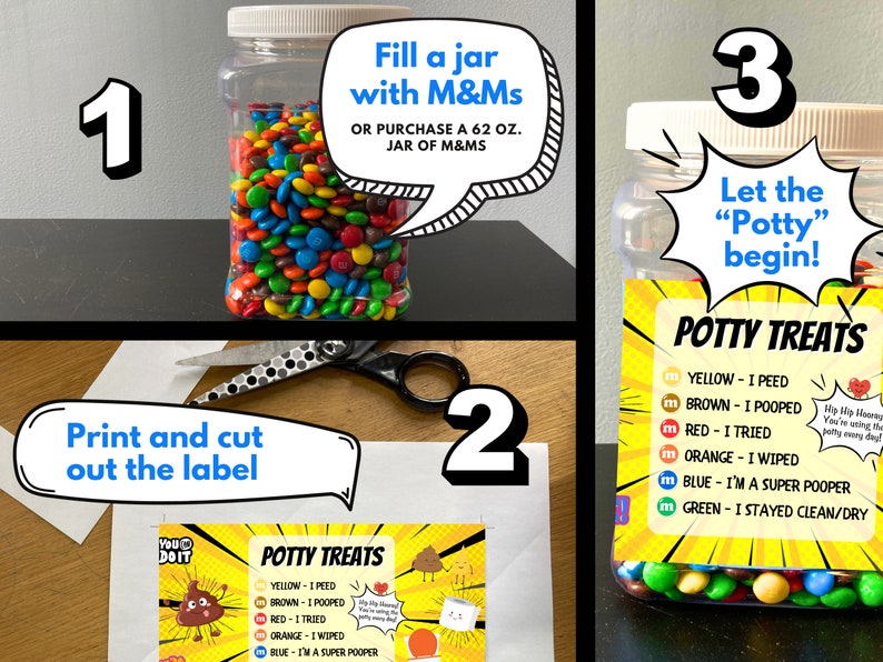 Toilet Training Treat Jar | Potty Training Rewards | Potty Treats ...
