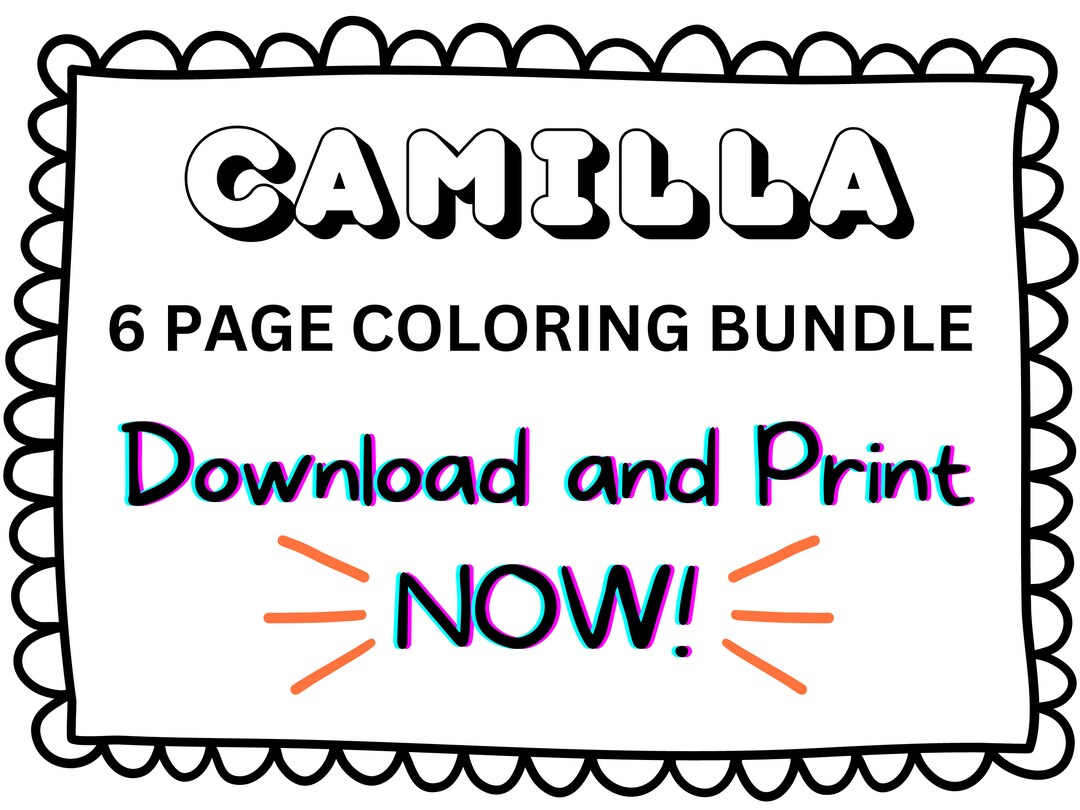 Camilla Coloring Page Printable Name Coloring Page, Custom Coloring ...