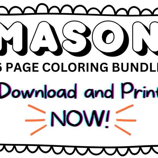 Mason Coloring Pages - Etsy
