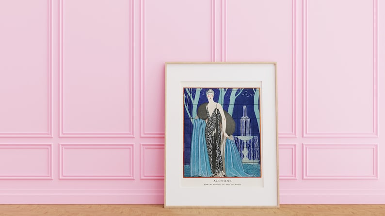 Vintage French Fashion Print, Art Deco Printable, Girly Wall Art ...