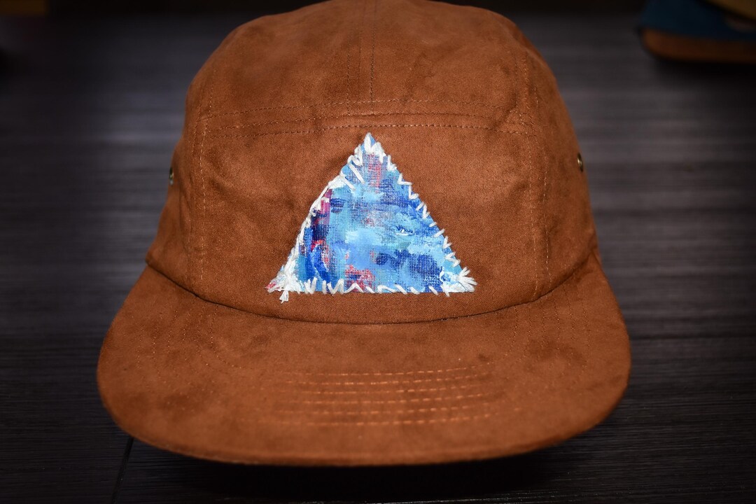 5 Panel Hat Original Artwork Hand Painted Faux Suede Hand Embroidered ...