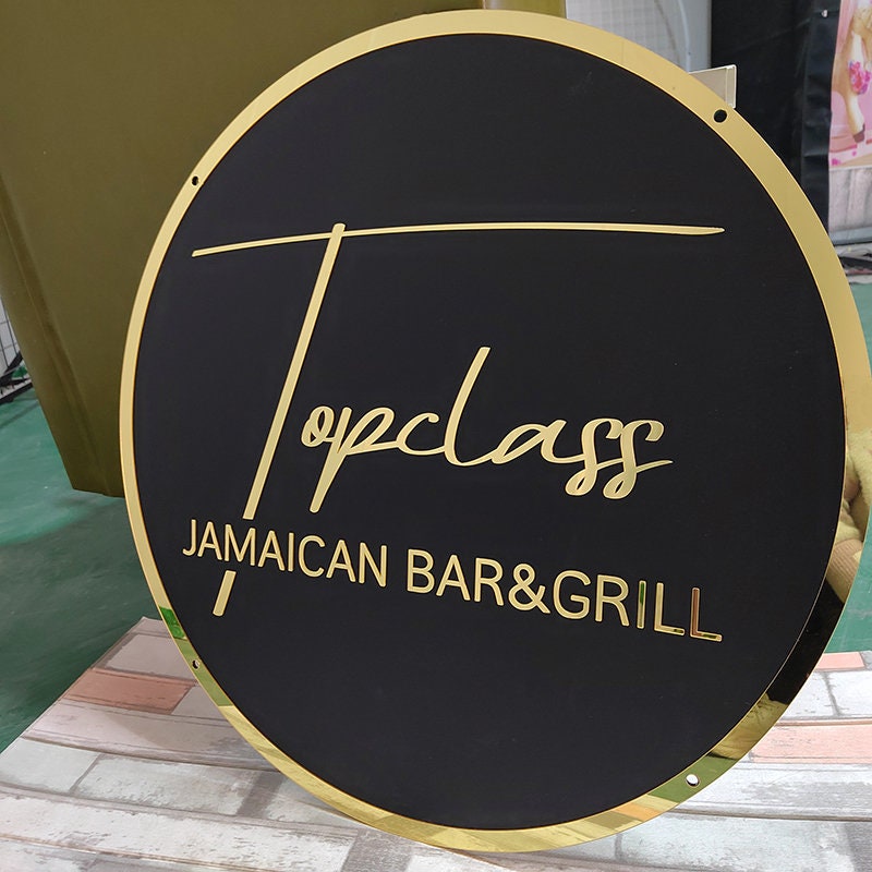 Custom Neon Logo Sign, Personalized Acrylic Sign, Round Acrylic Sign ...