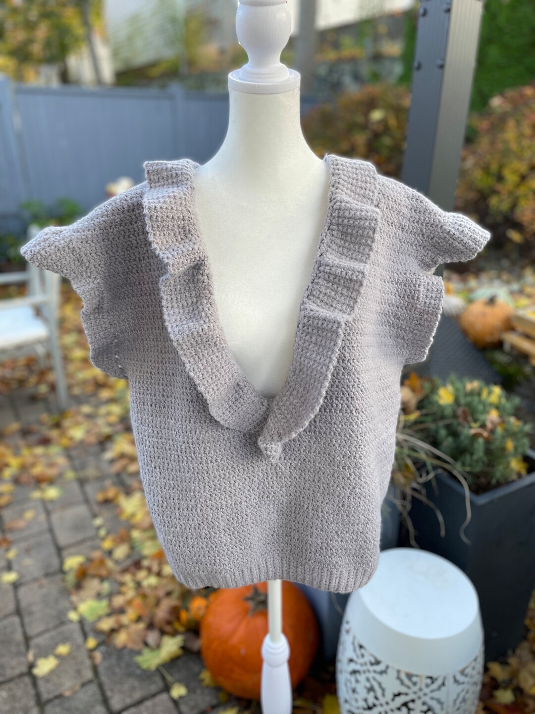 Cozy B. Deep V Flutter Sweater Vest, Size XL - Etsy