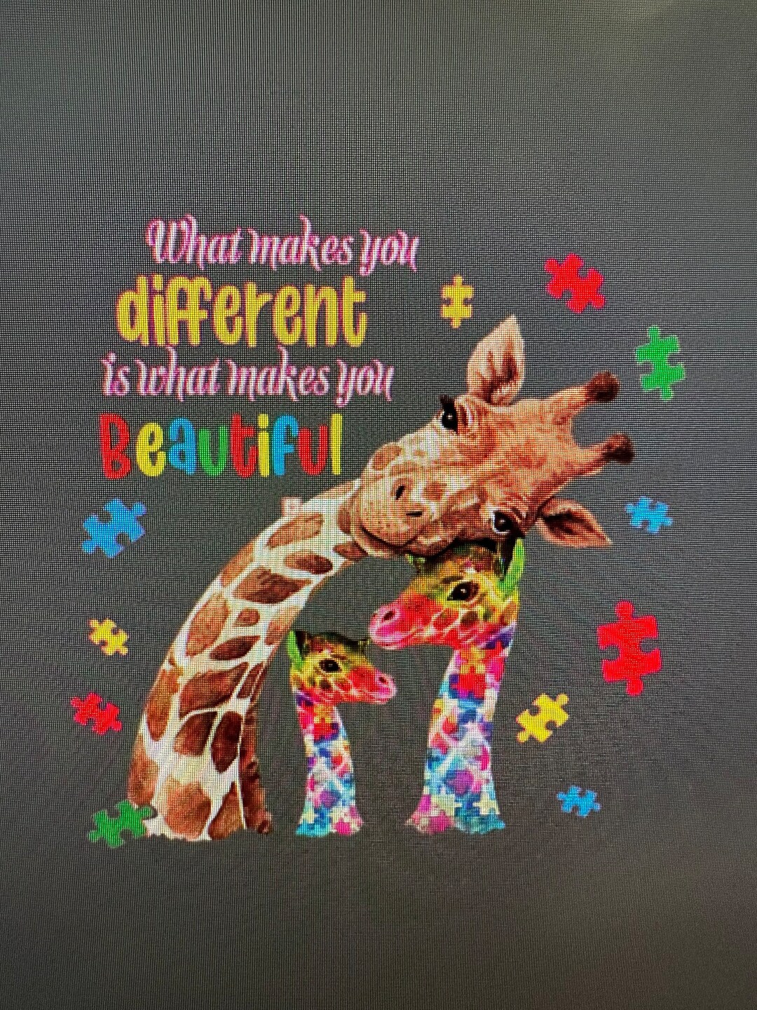Autism Giraffe/htv Trasnfer/print Htv/iron On/autism - Etsy