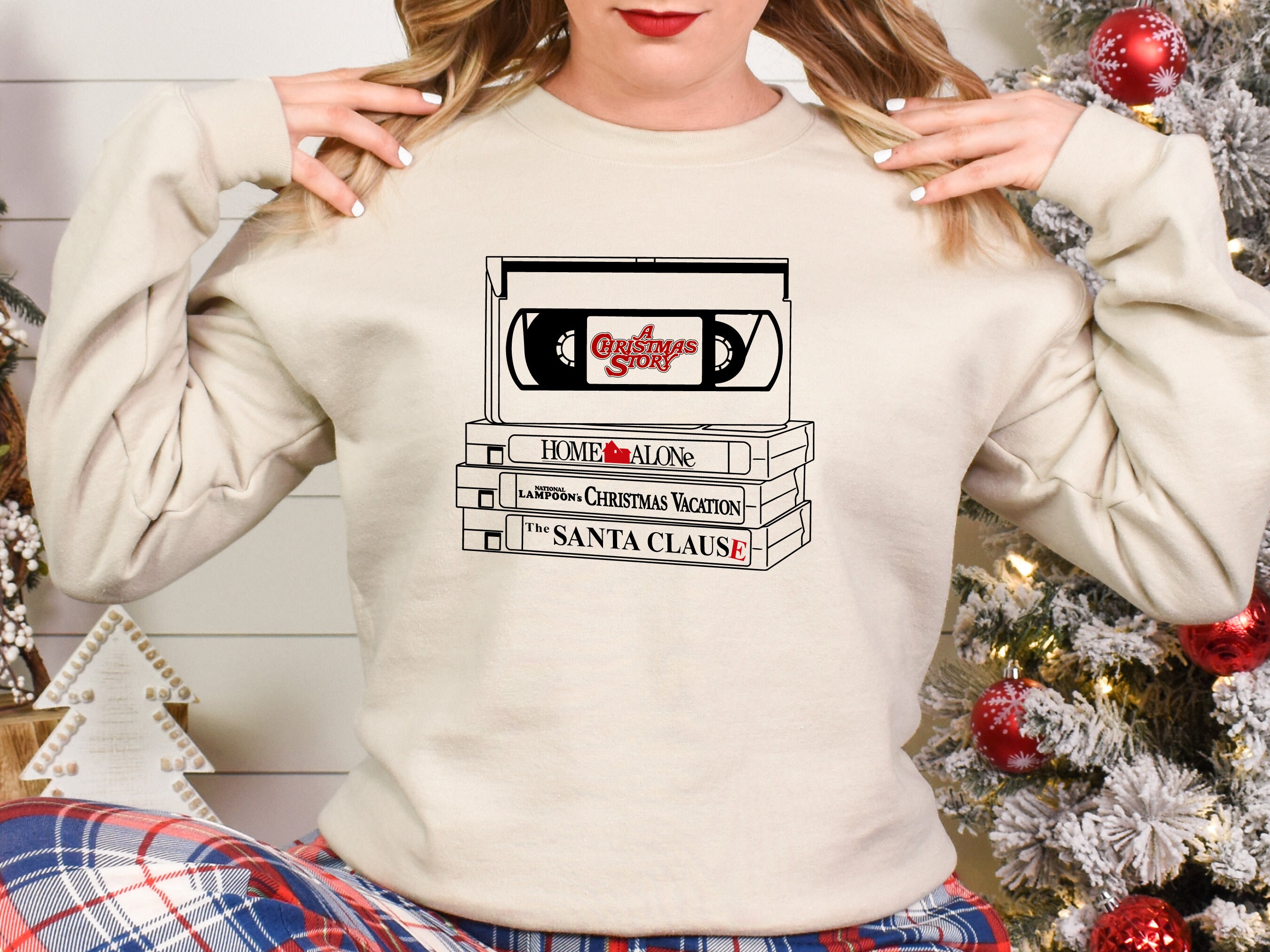 Christmas Movie VHS Sweatshirt, Christmas Sweater, Christmas Crewneck ...