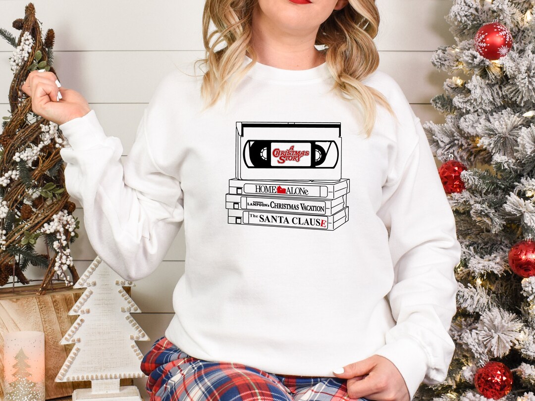 Christmas Movie VHS Sweatshirt, Christmas Sweater, Christmas Crewneck ...