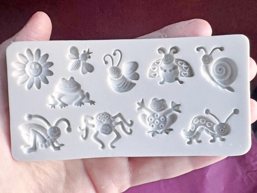 Miniature Adorable Bugs Silicone Mold - Caterpillar, Fly, Butterfly ...