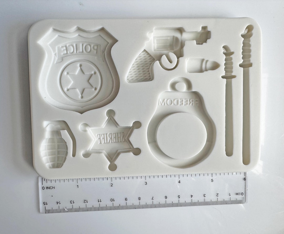 Miniature Police Themed Silicone Mold - for Candle Making, Fondant ...