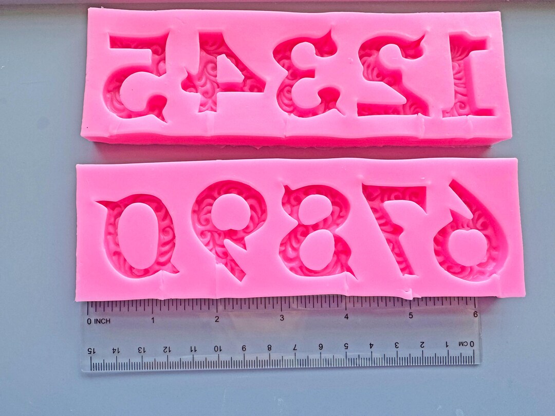 Silicone Numbers Mold 0-9: Fondant, Candle, Clay, Resin - 6 3/8" X 2 ...