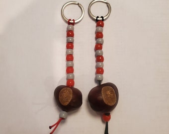 Ohio State Buckeye Keychains. Handmade! Real Buckeyes & Pony Beads ...