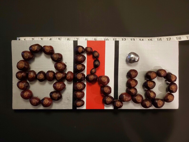 Handmade Script Ohio State Wall Hanging With Real Buckeyes - Etsy