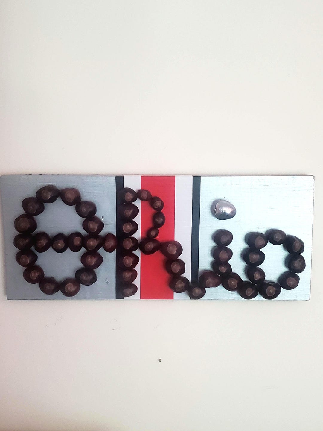 Handmade Script Ohio State Wall Hanging With Real Buckeyes - Etsy