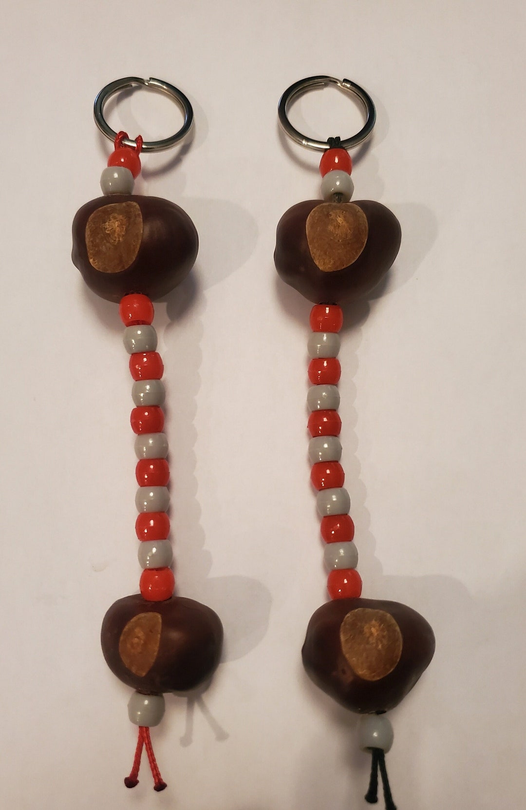 Ohio State Buckeye Keychains. Handmade! Real Buckeyes & Pony Beads ...
