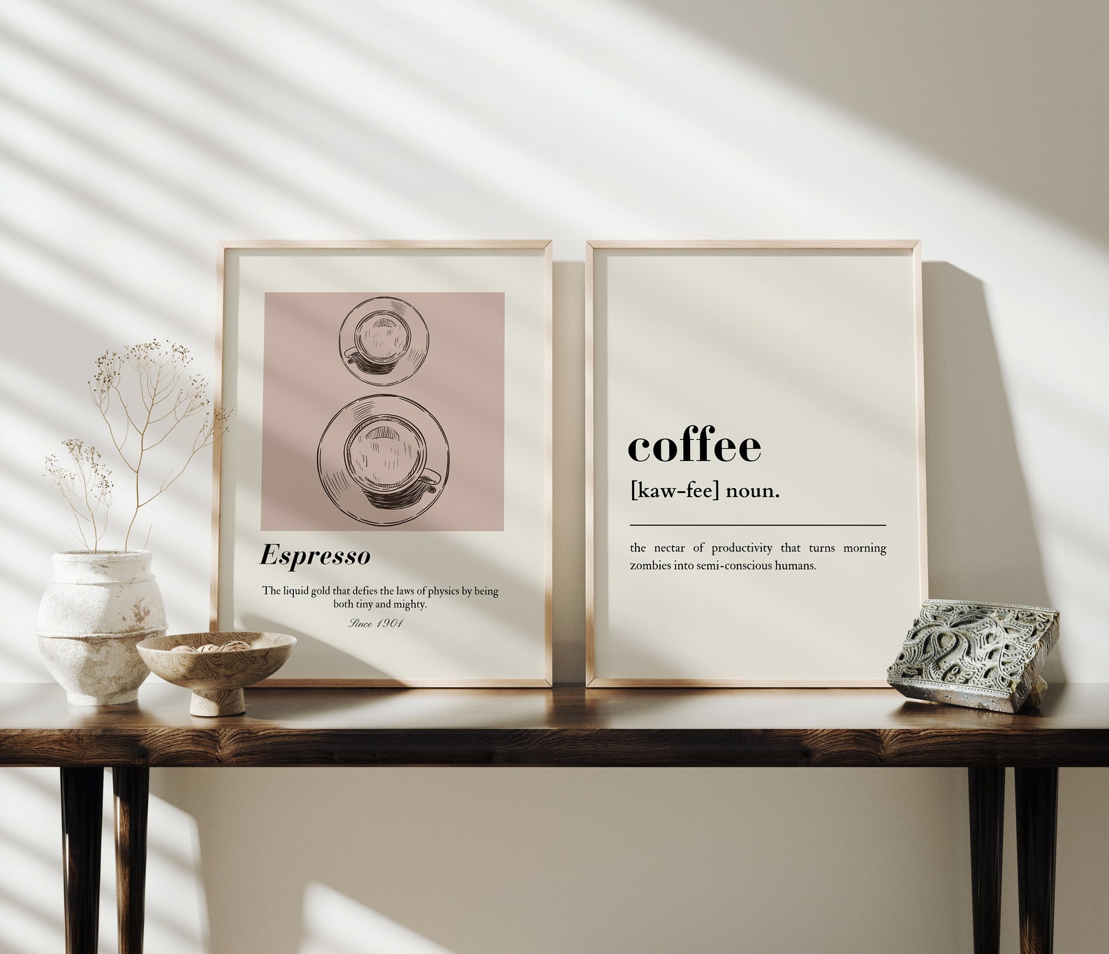 Coffee Bar Wall Art Print Set of 2, Coffee Prints, Kitchen Prints Wall ...