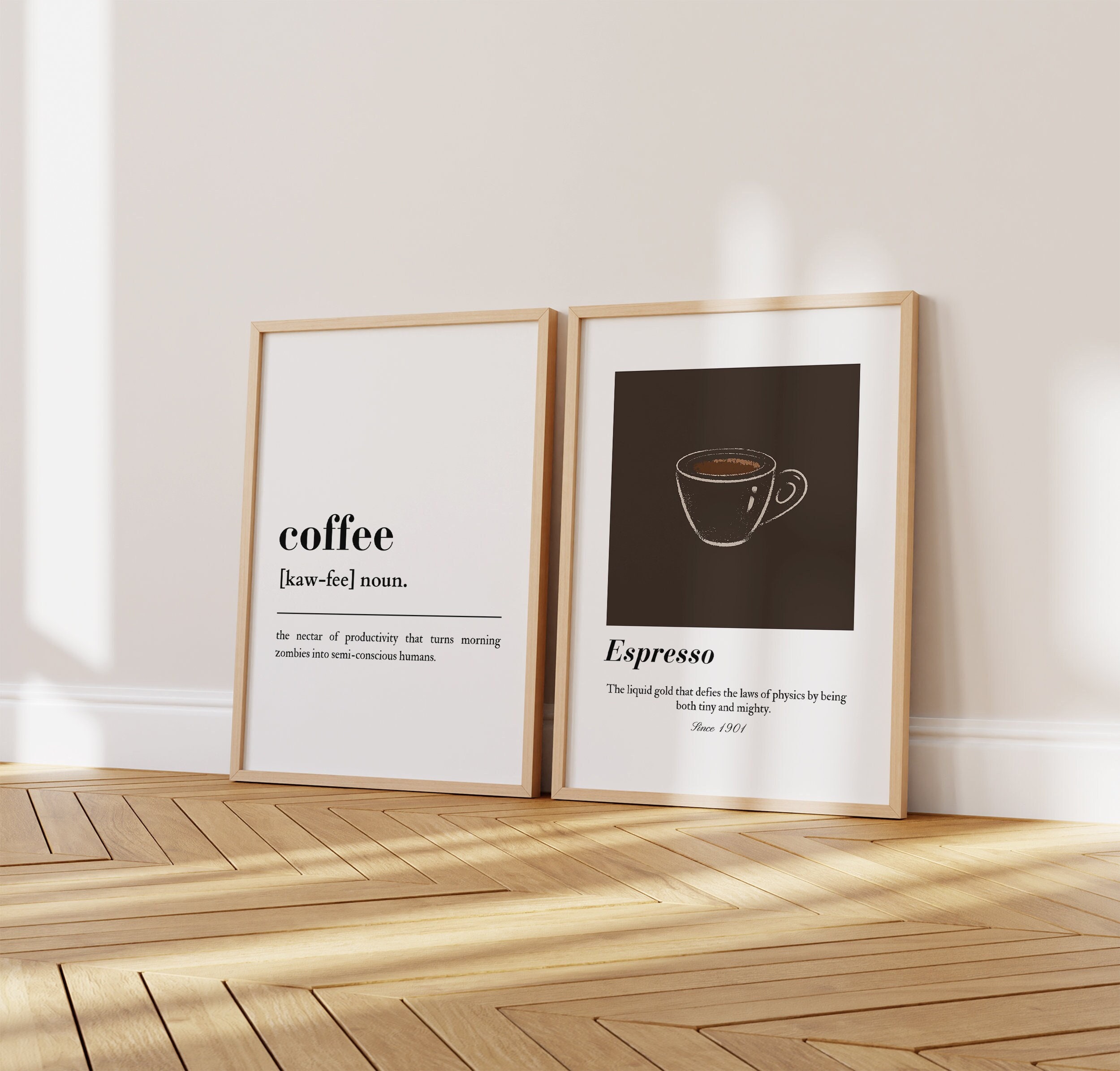 Coffee Bar Wall Art Print Set of 2, Coffee Prints, Kitchen Prints Wall ...