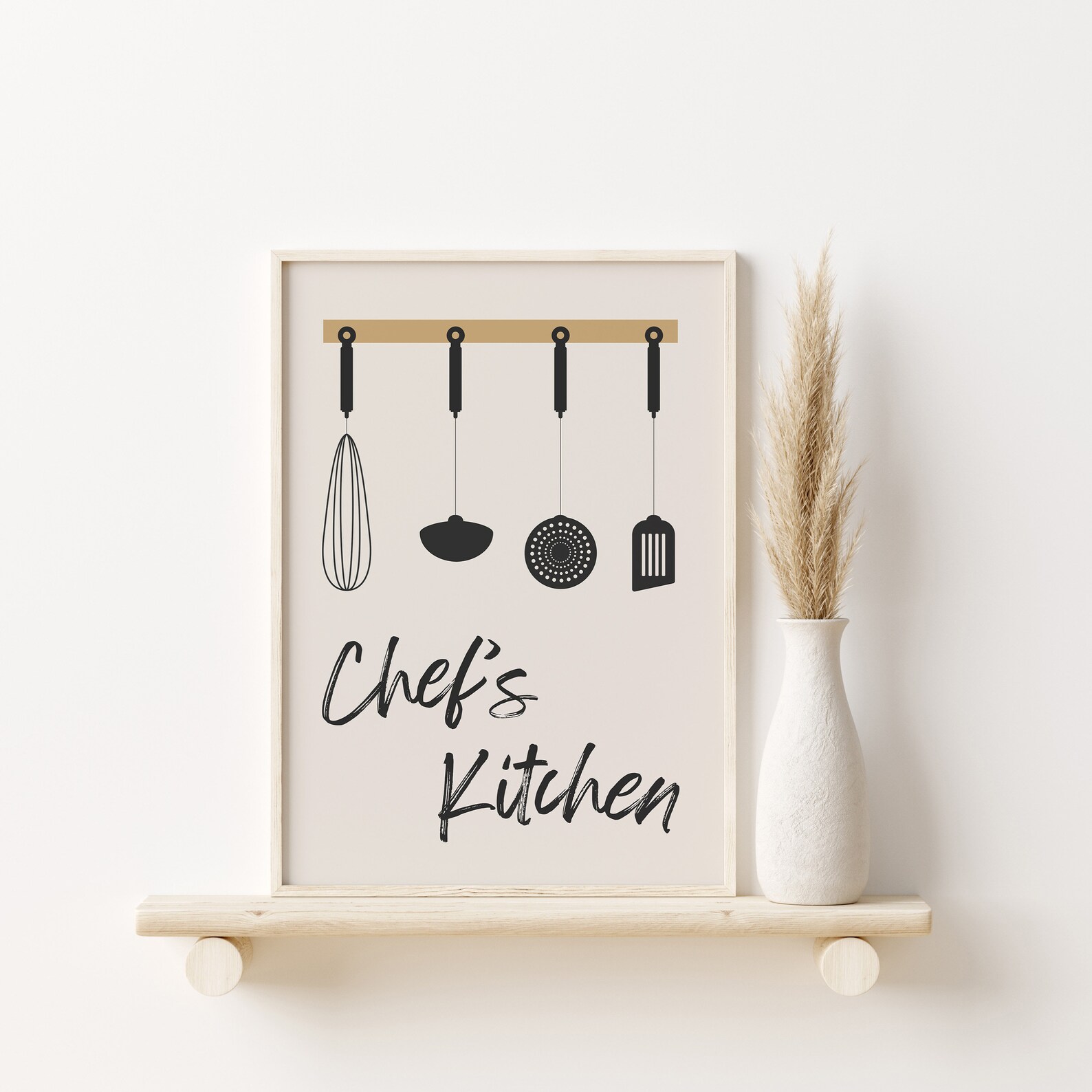 Minimalist Kitchen Chef Wall Art, Food and Cook Print, Printable Modern ...