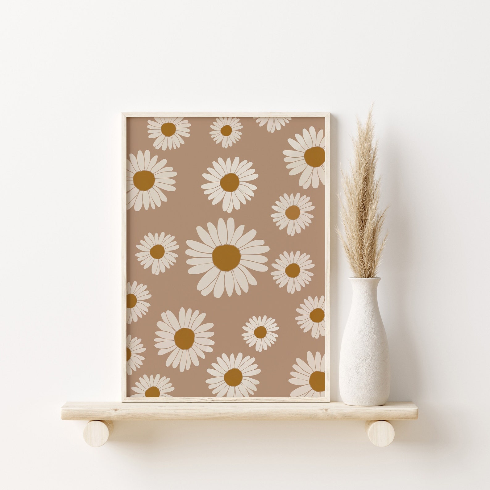 Flower Daisy Wall Art, Botanical Digital Prints, Boho Decor, Flower ...