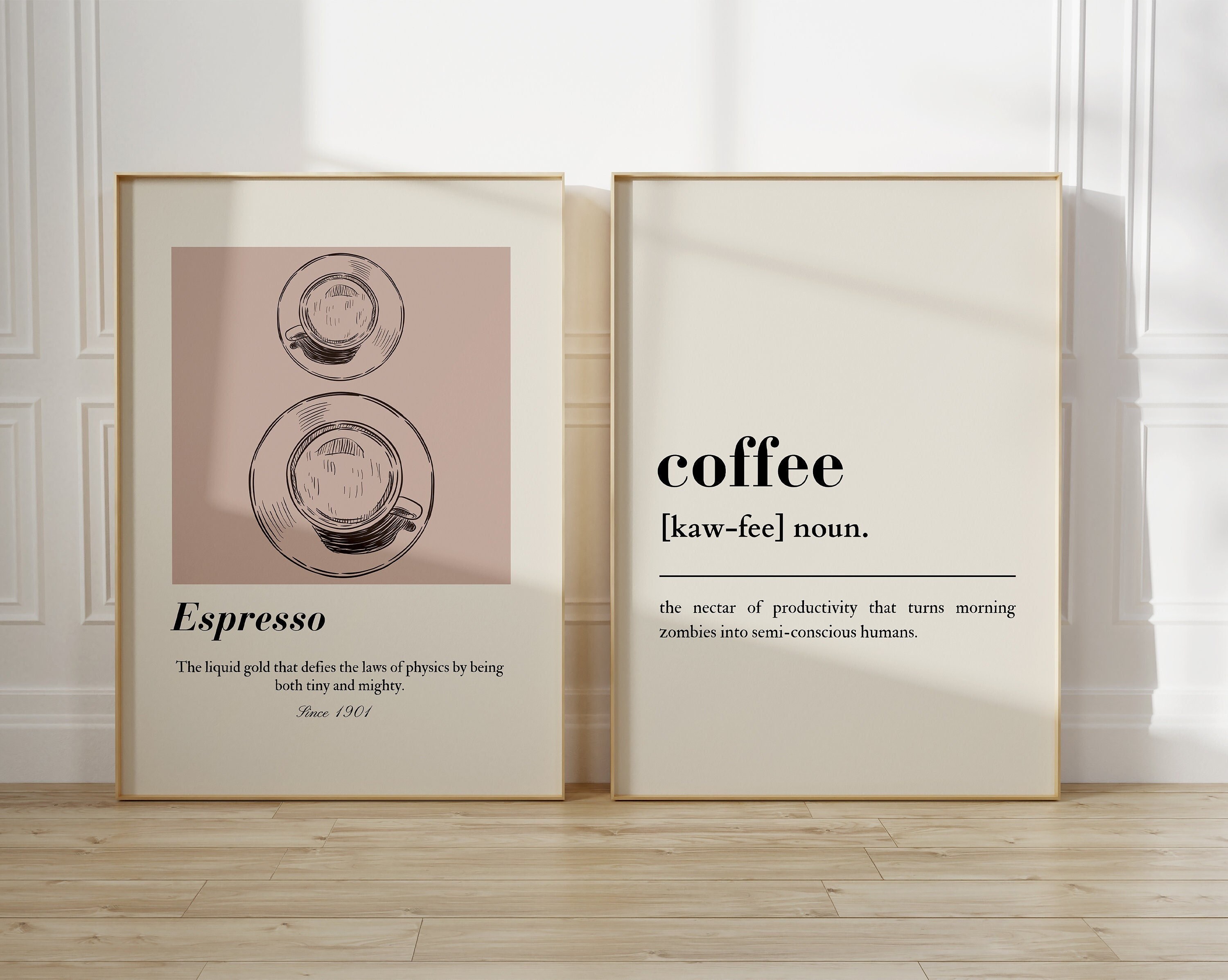 Coffee Bar Wall Art Print Set of 2, Coffee Prints, Kitchen Prints Wall ...