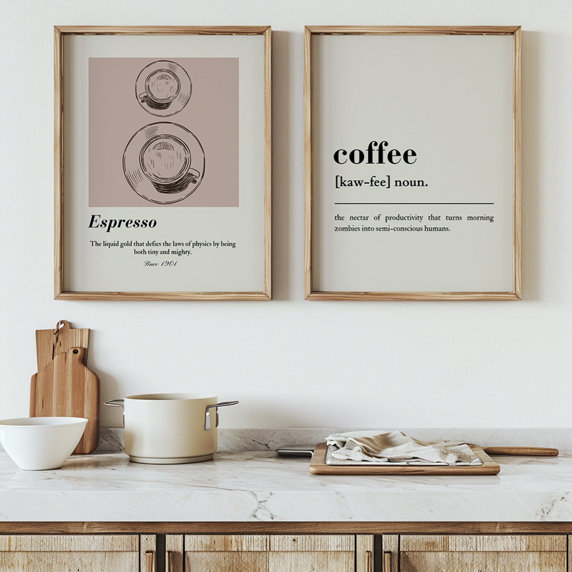 Coffee Bar Wall Art Print Set of 2, Coffee Prints, Kitchen Prints Wall ...