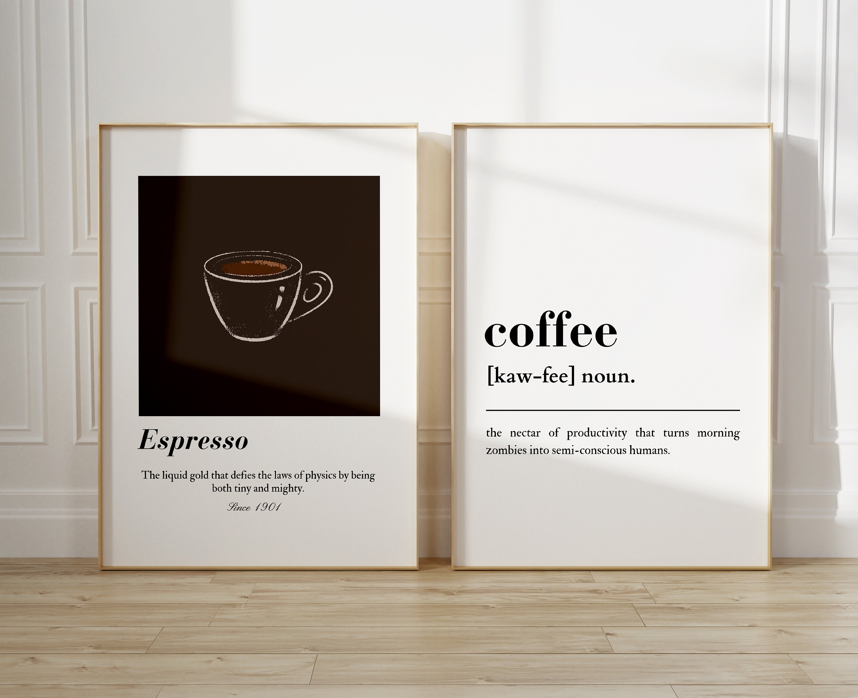 Coffee Bar Wall Art Print Set of 2, Coffee Prints, Kitchen Prints Wall ...