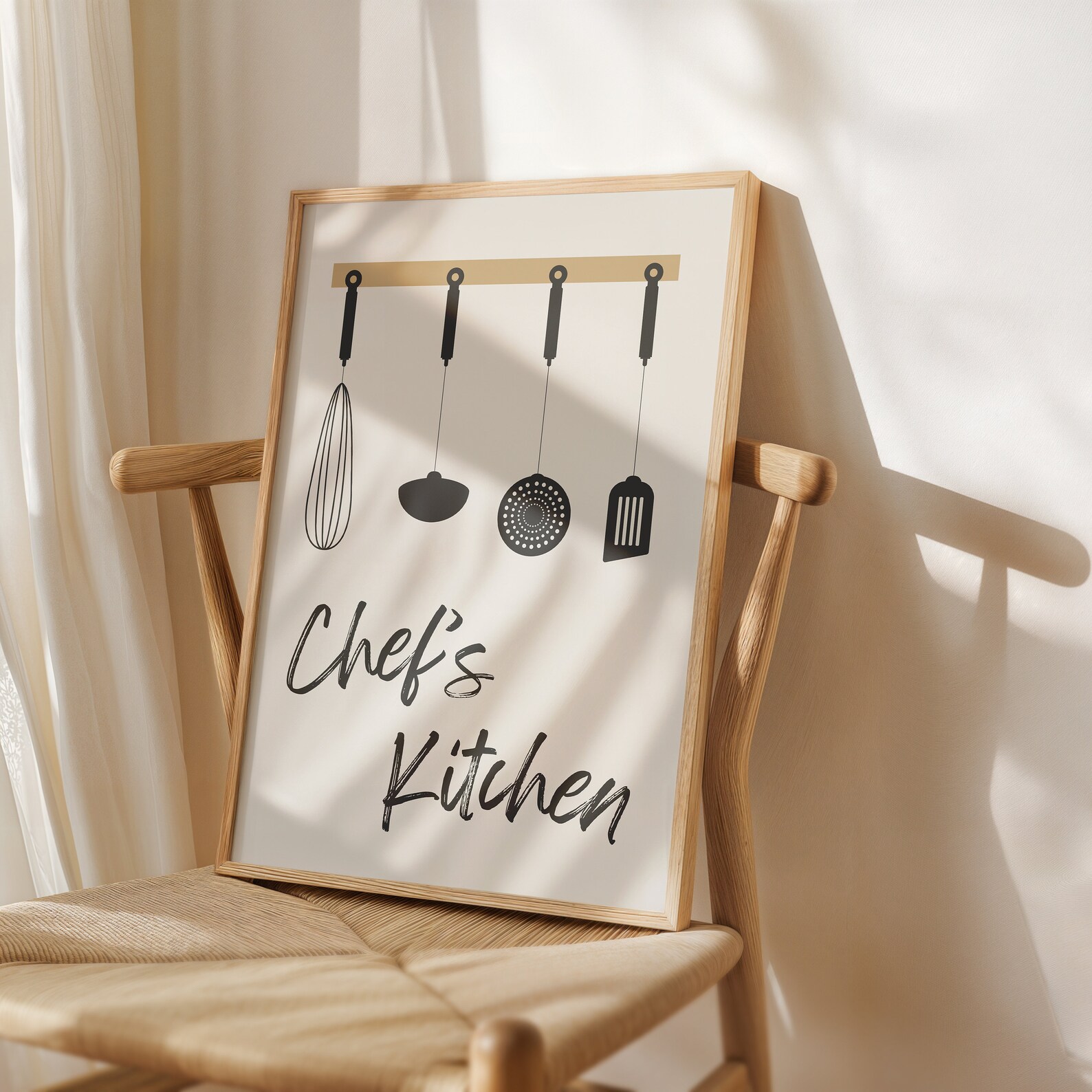 Minimalist Kitchen Chef Wall Art, Food and Cook Print, Printable Modern ...