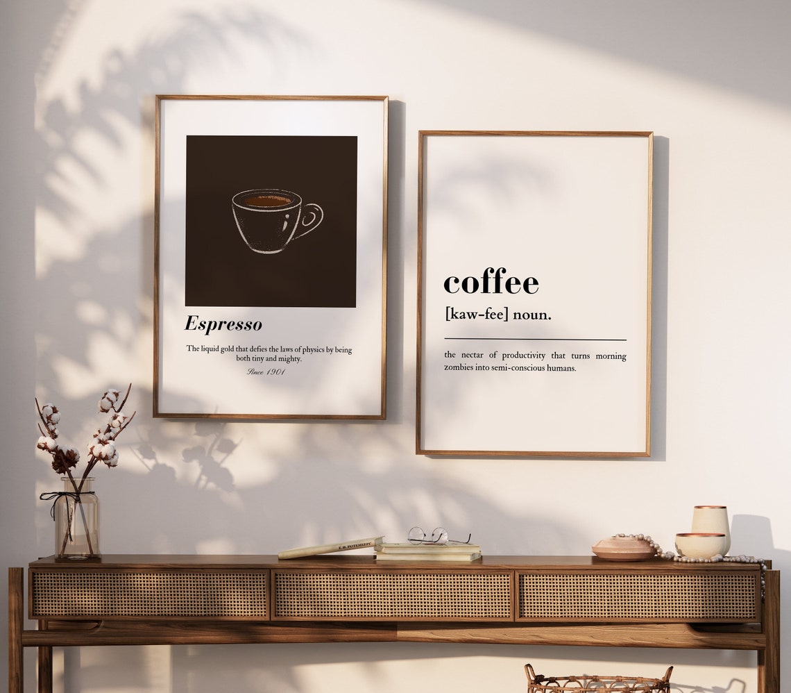 Coffee Bar Wall Art Print Set of 2, Coffee Prints, Kitchen Prints Wall ...