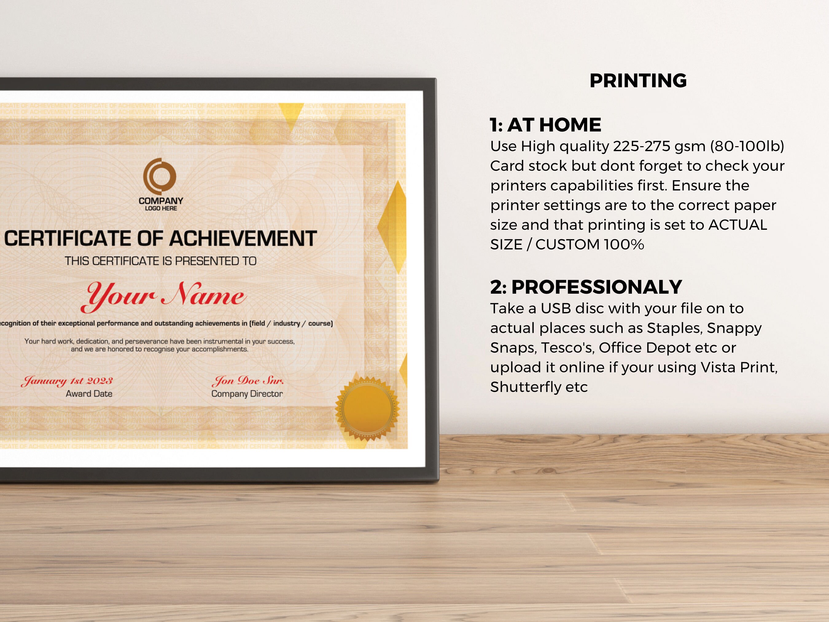 Editable Certificate of Achievement / Completion / Appreciation ...
