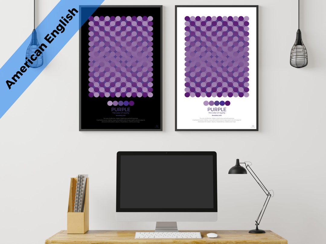 Color Psychology PURPLE V2, Light & Dark Color Theory Reference Posters ...