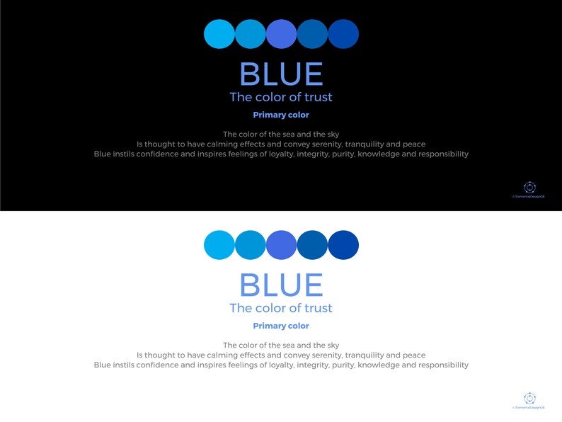 Color Psychology, BLUE V2, Light & Dark Color Theory, Reference Posters ...