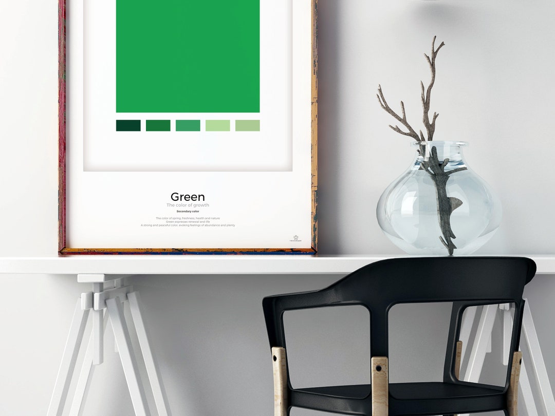 Colour Psychology GREEN, Color Theory Reference Poster, Artist/designer ...