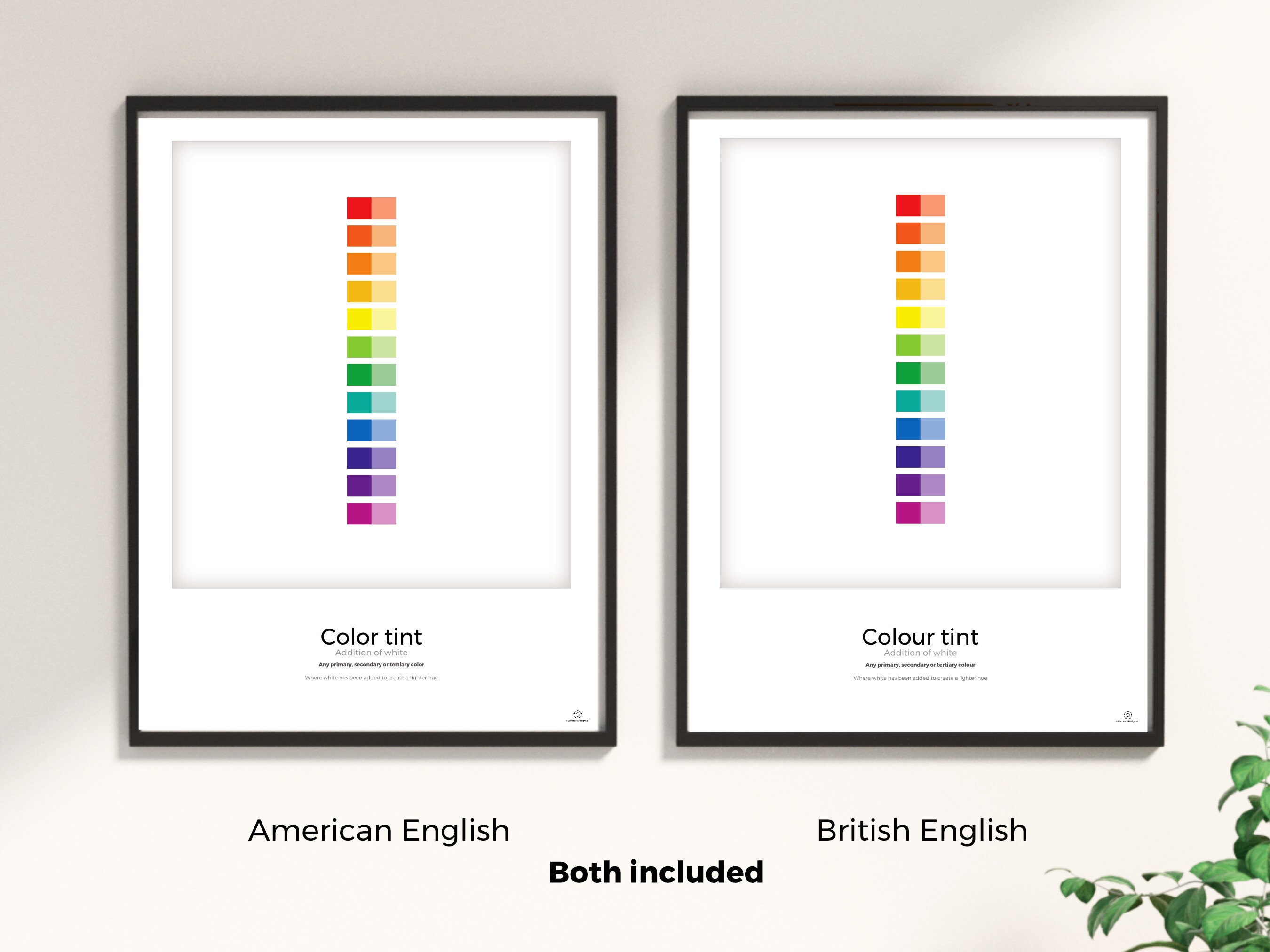 Color Theory TINT Reference Poster, Artist/designer Printable PDF ...