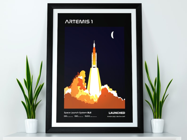 Artemis 1 NASA Rocket SLS Space Launch System Lift off Inspired ...