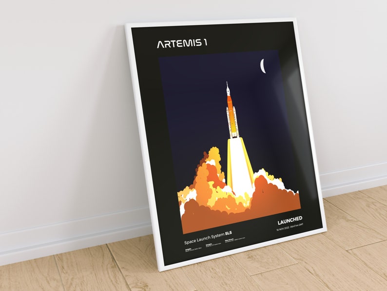 Artemis 1 NASA Rocket SLS Space Launch System Lift off Inspired ...