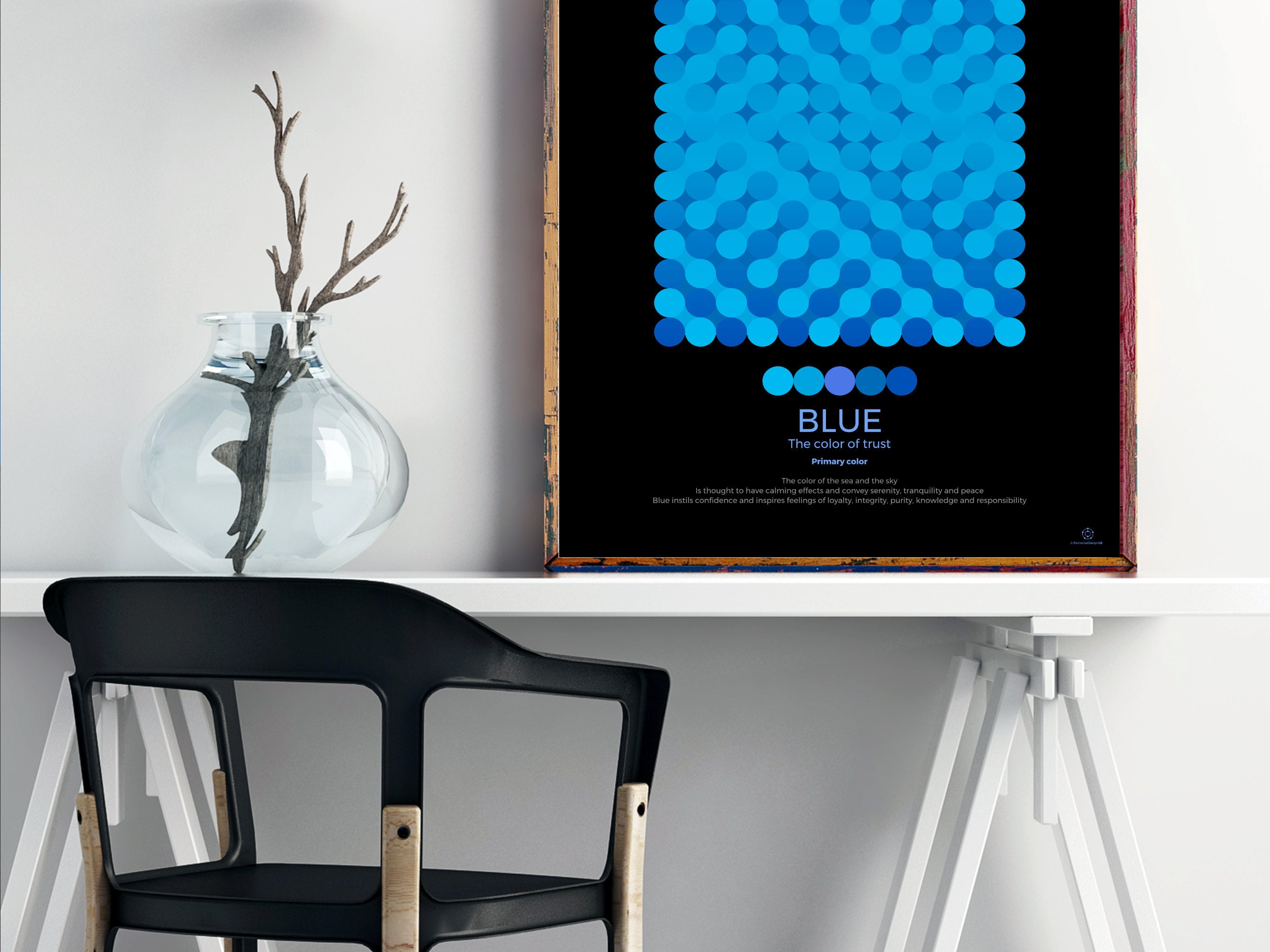 Color Psychology, BLUE V2, Light & Dark Color Theory, Reference Posters ...
