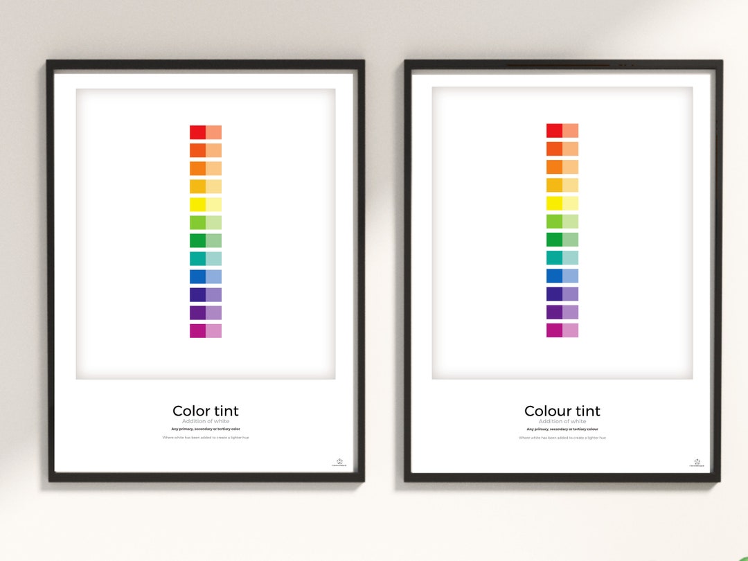 Color Theory TINT Reference Poster, Artist/designer Printable PDF ...