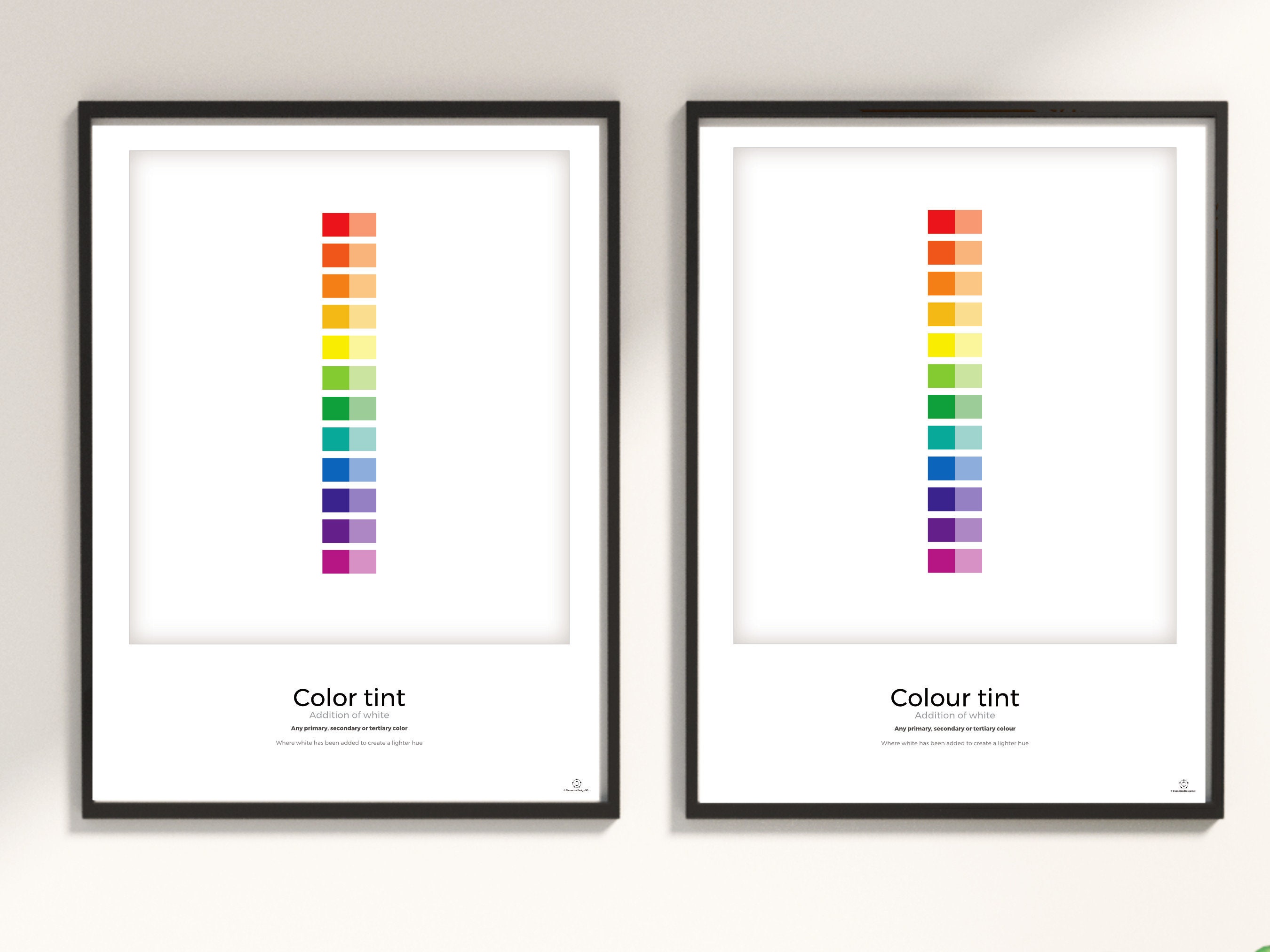 Color Theory TINT Reference Poster, Artist/designer Printable PDF ...